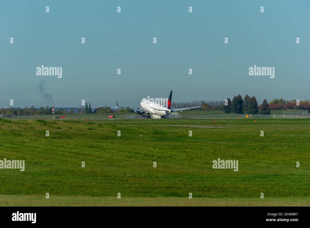 Air Canada Boeing 737 MAX taking off at the Ottawa McDonald Cartier ...