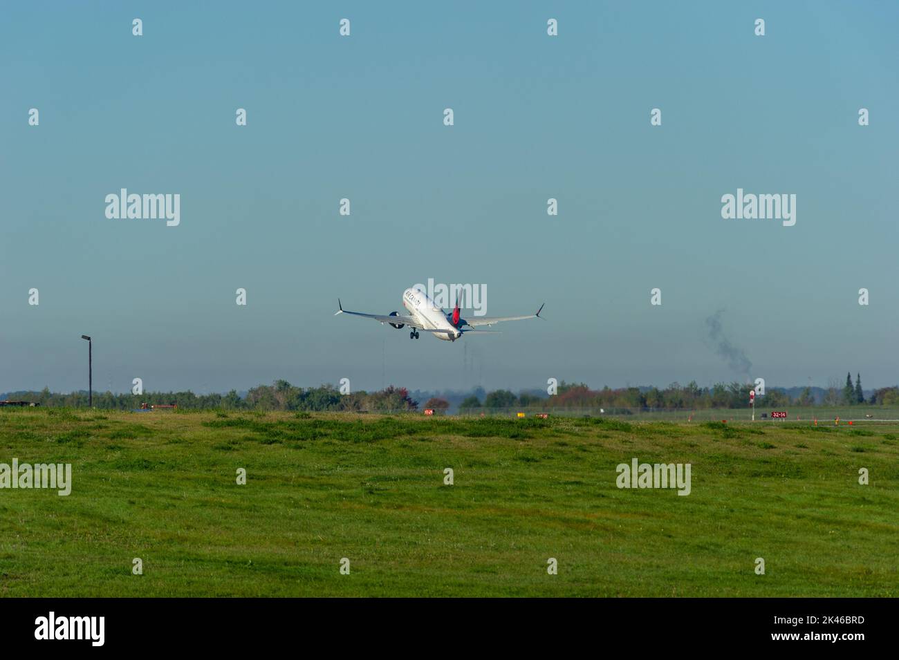 Air Canada Boeing 737 MAX taking off at the Ottawa McDonald Cartier ...