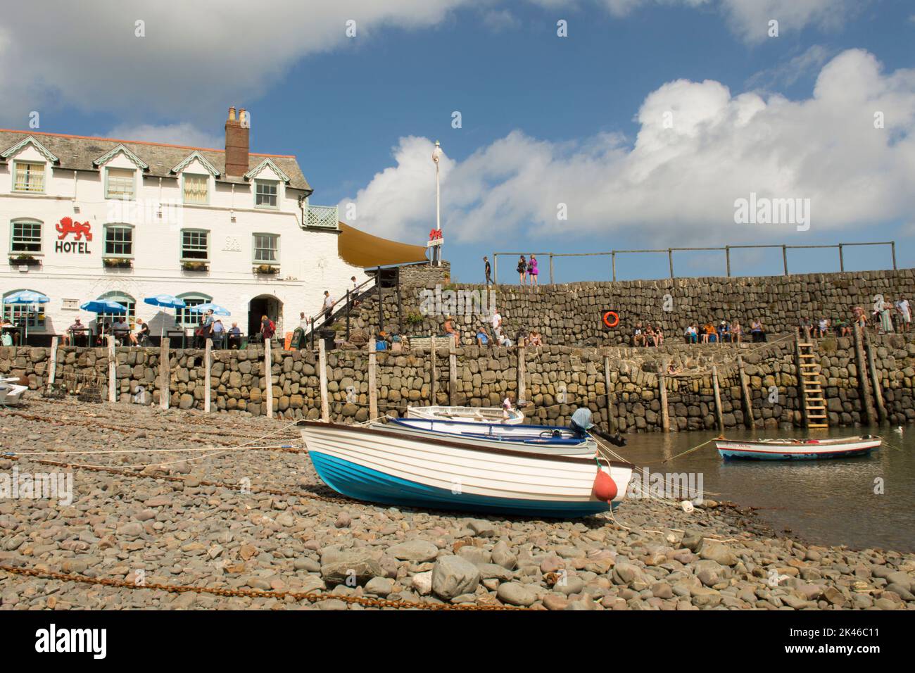 18th Century, Red Lion Hotel, Clovelly, next to 14th Century harbour ...