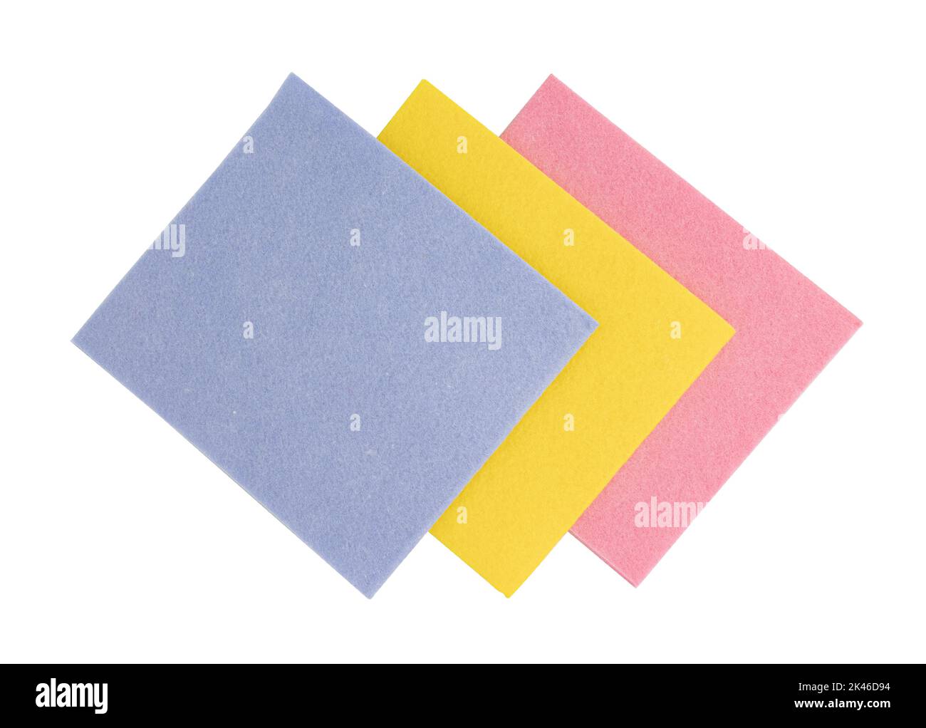 colored rags for cleaning isolated on white background, top view, eco ...