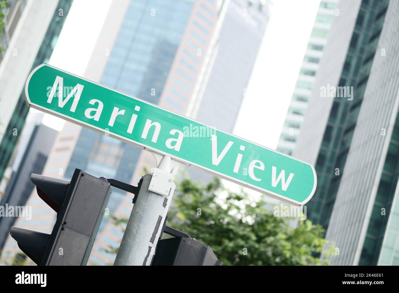 marina view street sign and buildings Stock Photo - Alamy