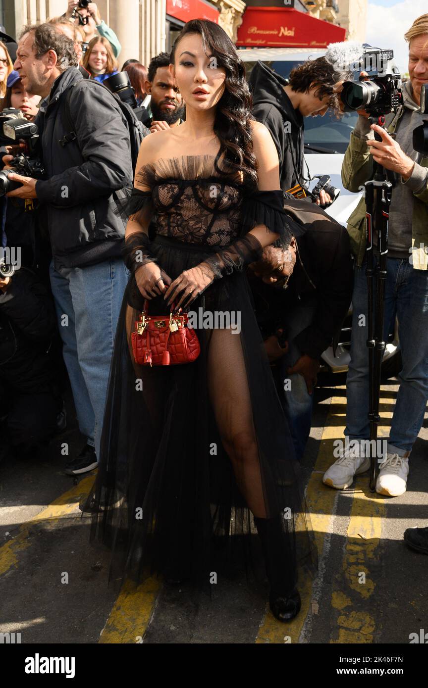 Jessica Wang attends Giambattista Valli show during Paris Fashion Week ...