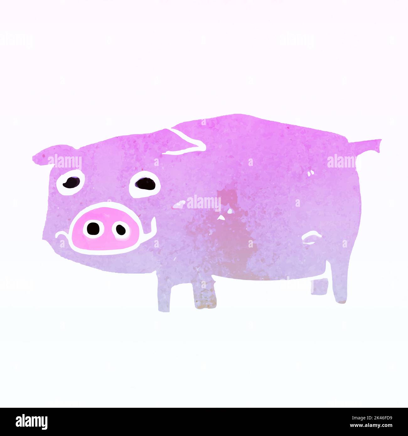 Pink Cartoon Pig Talking To A Duck