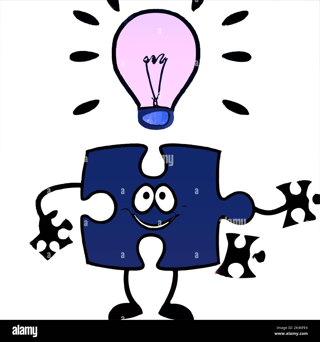 Light bulb and puzzle Stock Photo - Alamy