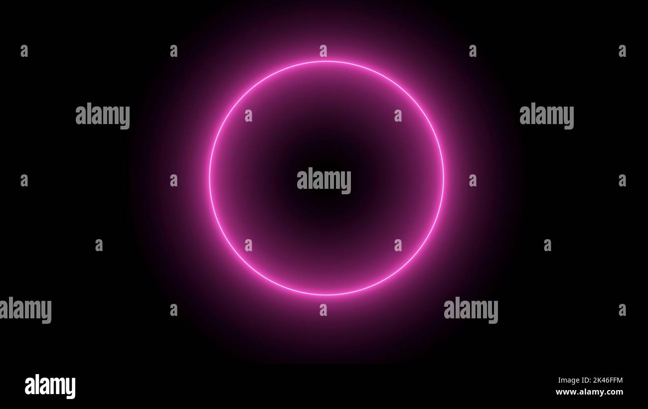 Neon energy glowing line on black background. Futuristic flow and laser ...