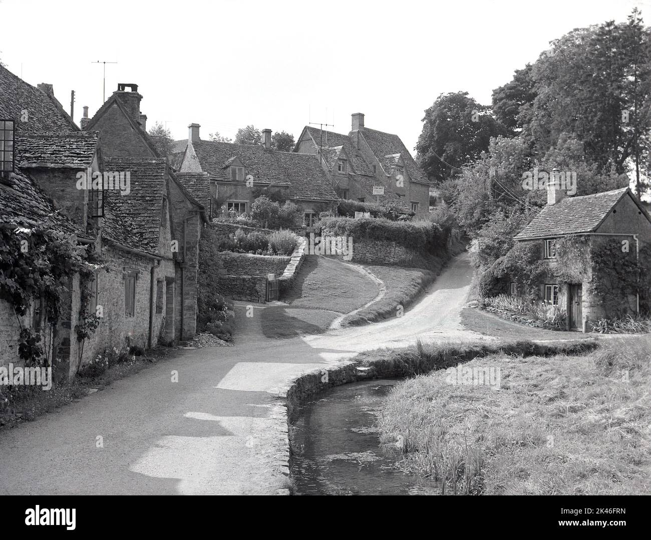1966, historical picture of a Cotswold village. A large area in the ...
