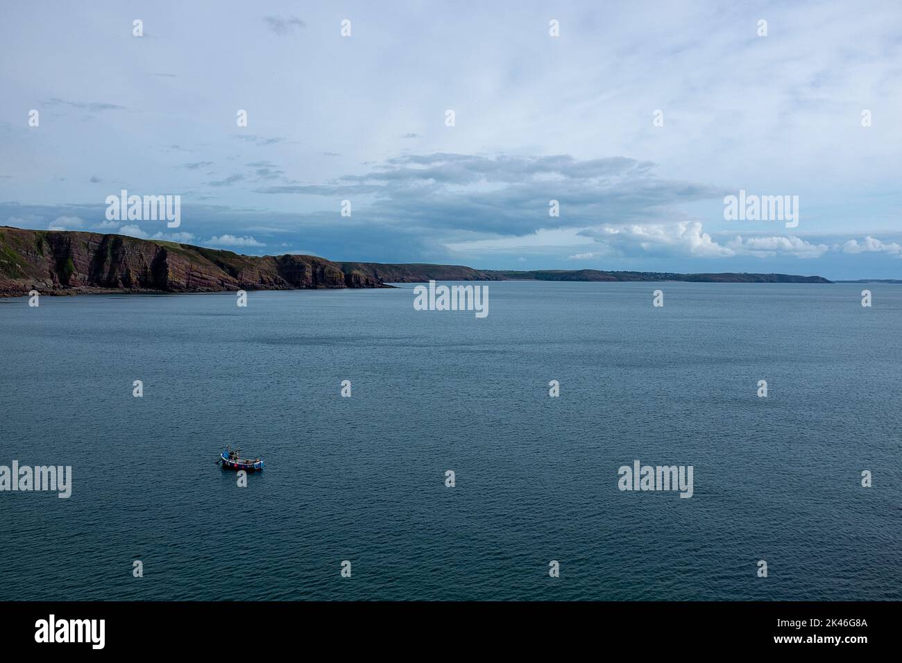 M43 fishing boat Daisy Mae moored in Barafundle Bay Stock Photo - Alamy