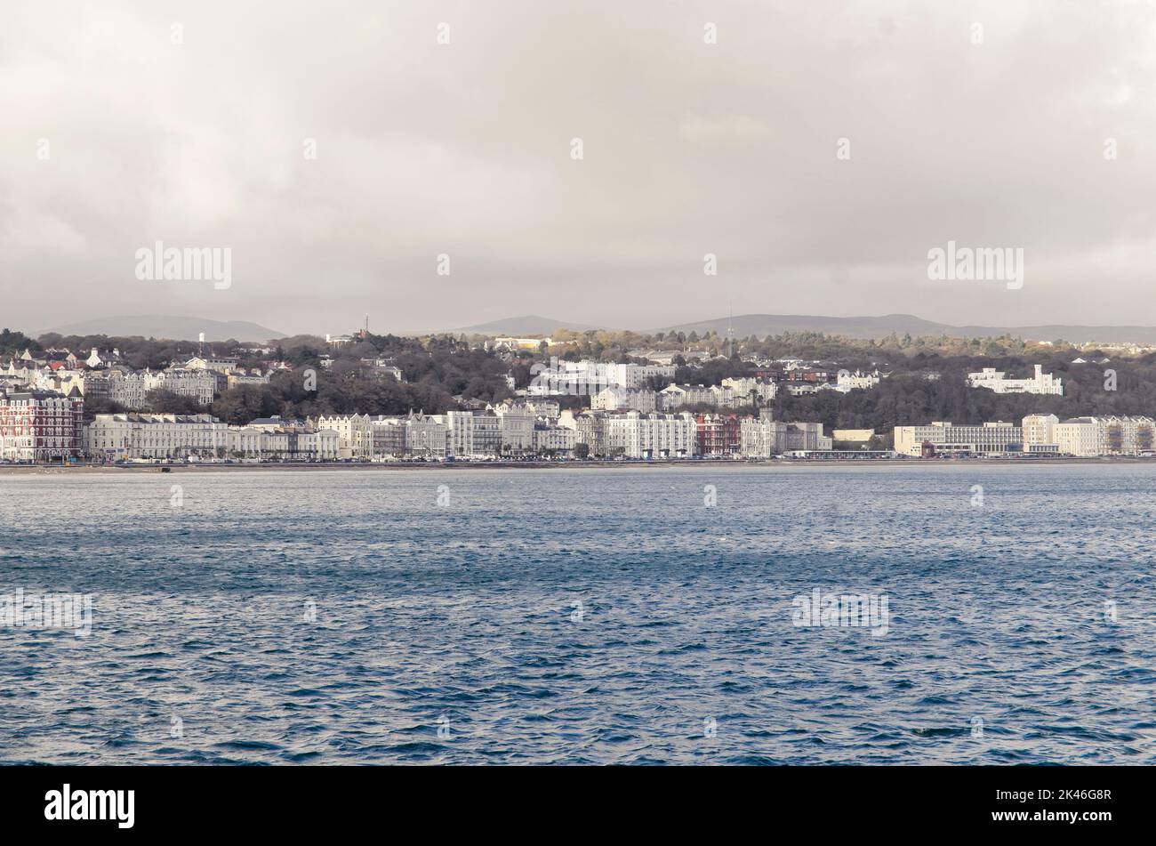 A long distant view of Douglas city in Isle of Man cityscape view from ...