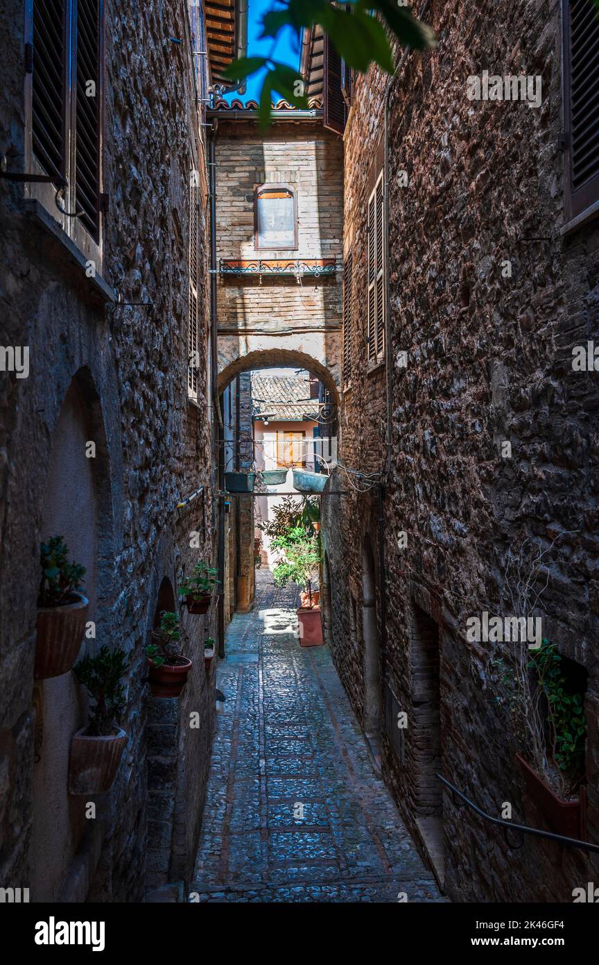 Magic of Spello, an ancient medival village in Umbria Stock Photo - Alamy
