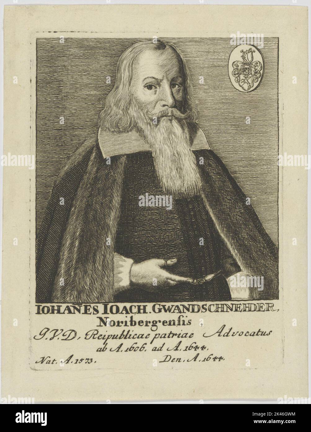 Portrait of Iohanes ioach. Gwandschnehder Stock Photo - Alamy