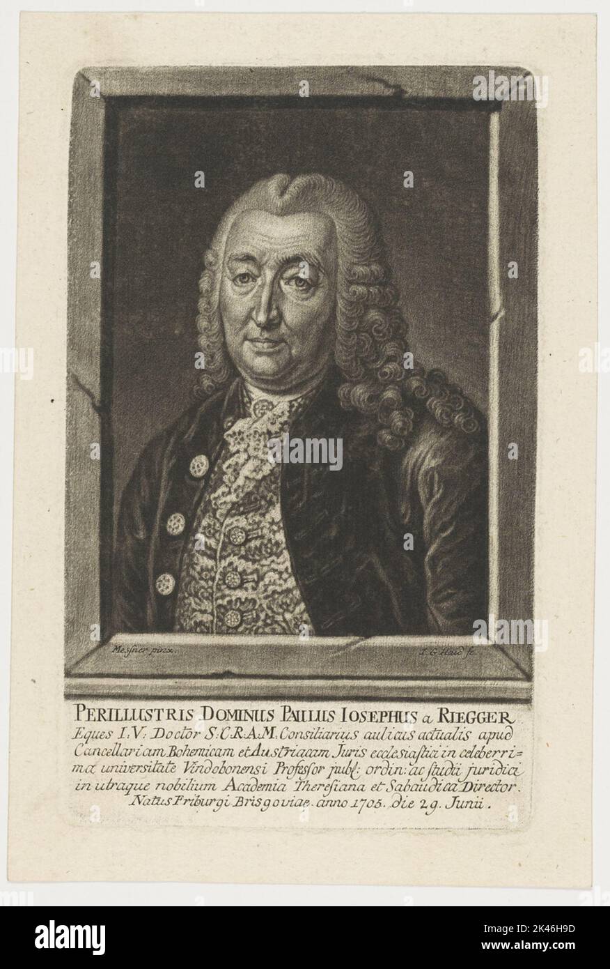 Bildnis des Paulus Joseph Riegger Stock Photo - Alamy