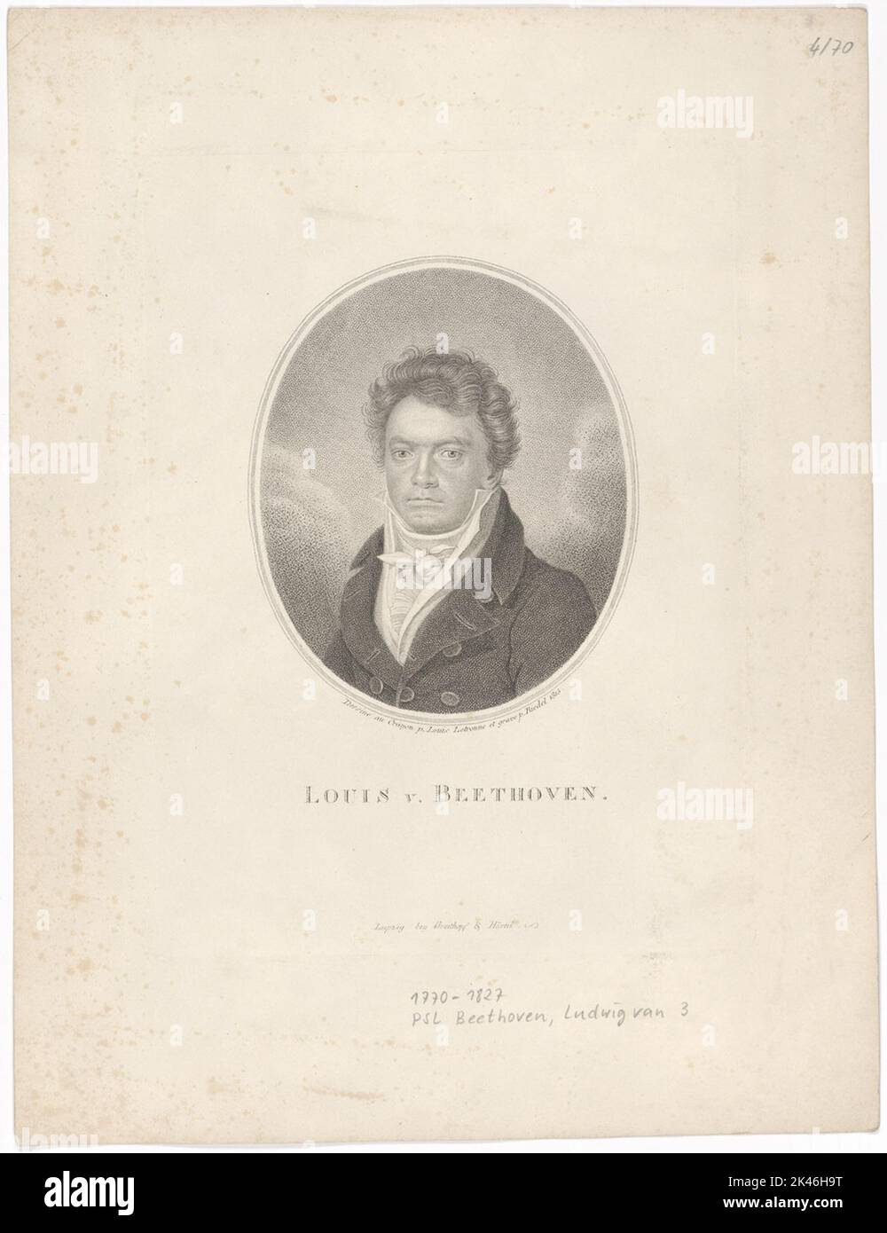 Portrait of the Louis v. Beethoven Stock Photo - Alamy