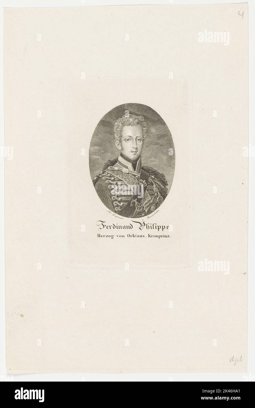 Portrait of Ferdinand Philippe Herzog of Orléans Stock Photo - Alamy