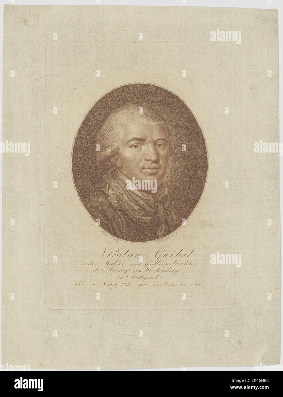 Portrait of Nicolaus Guibal Stock Photo - Alamy