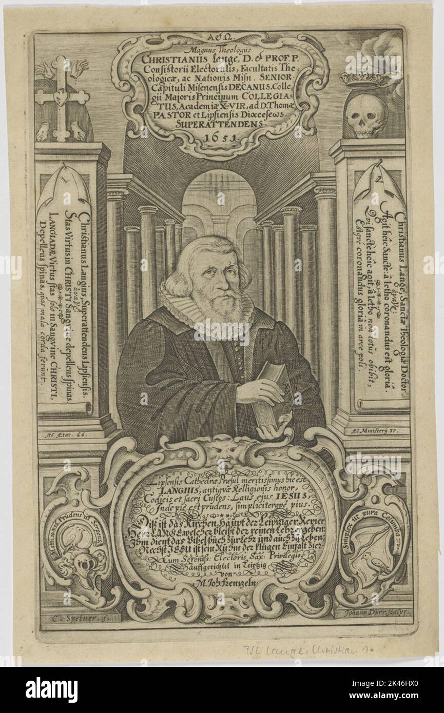 Portrait of Christianus Lange Stock Photo - Alamy