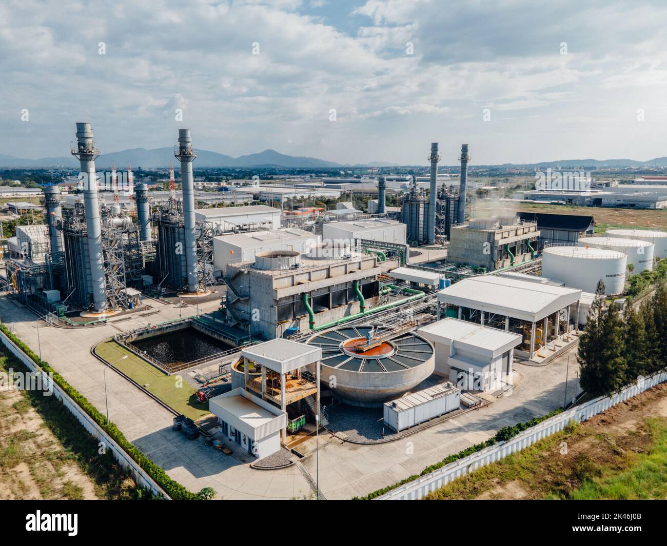 Top view Industrial zone,The equipment of oil refining,Close-up of ...