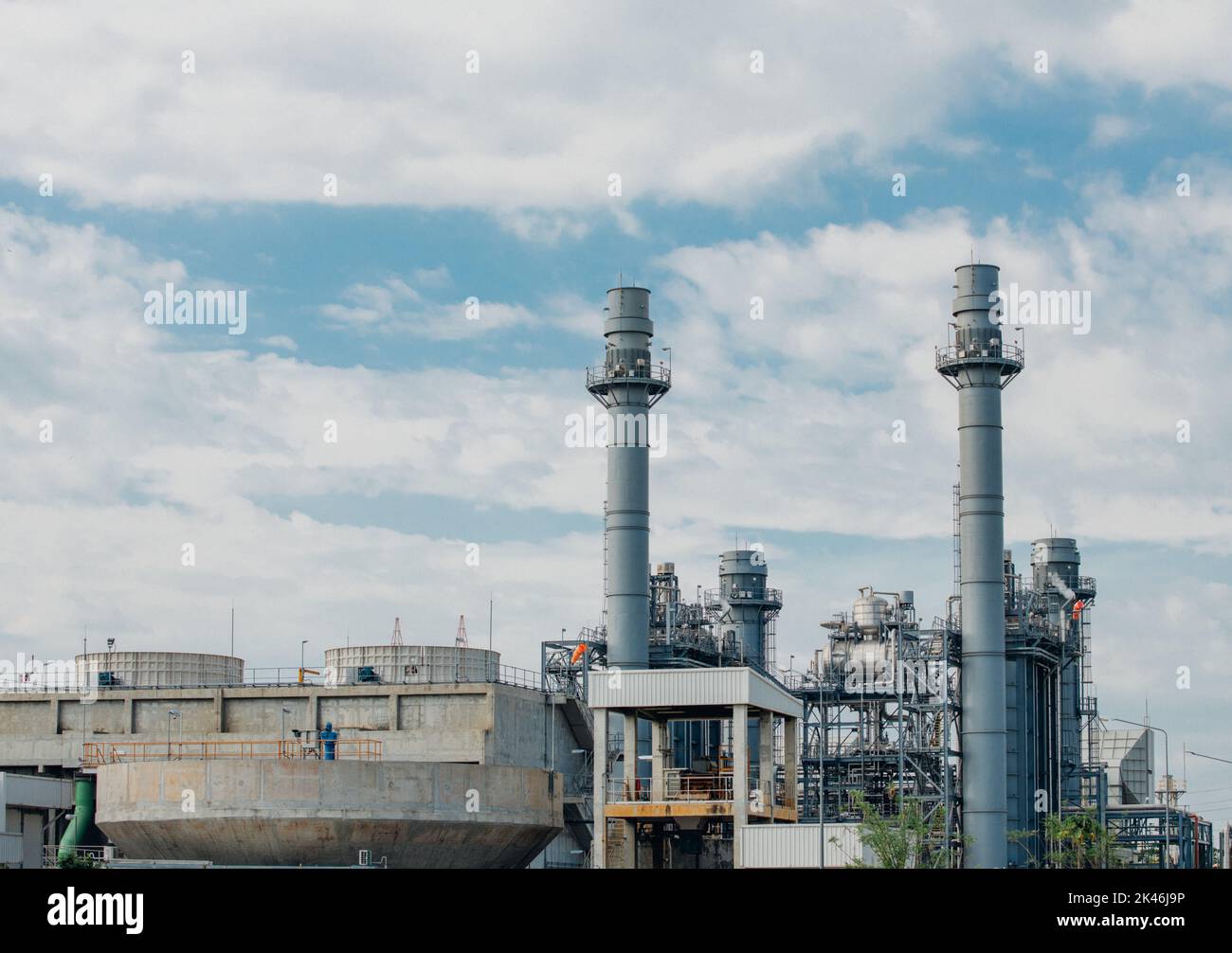 Industrial zone,The equipment of oil refining,Close-up of industrial ...