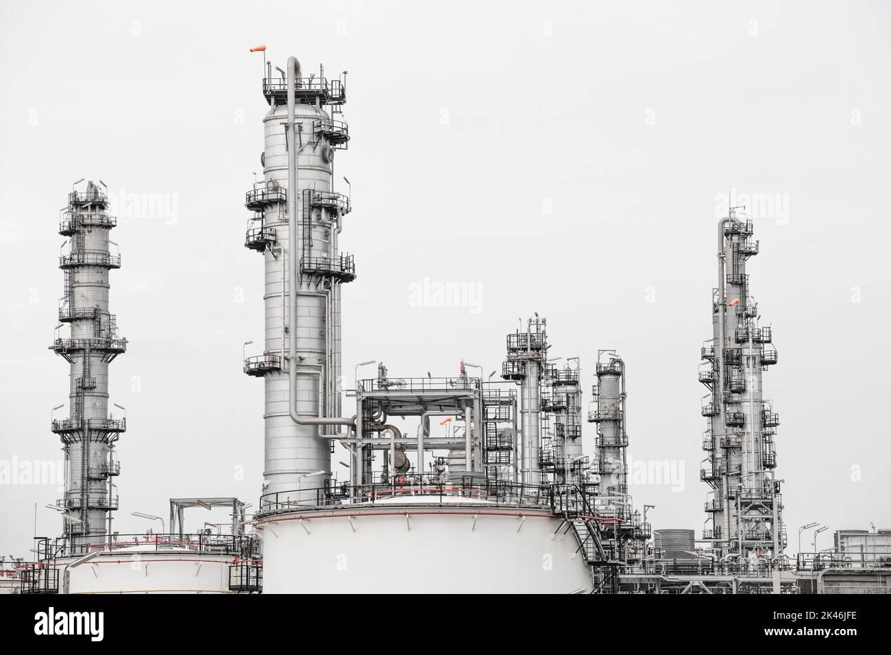 Industrial zone,The equipment of oil refining,Close-up of industrial pipelines of an oil ...