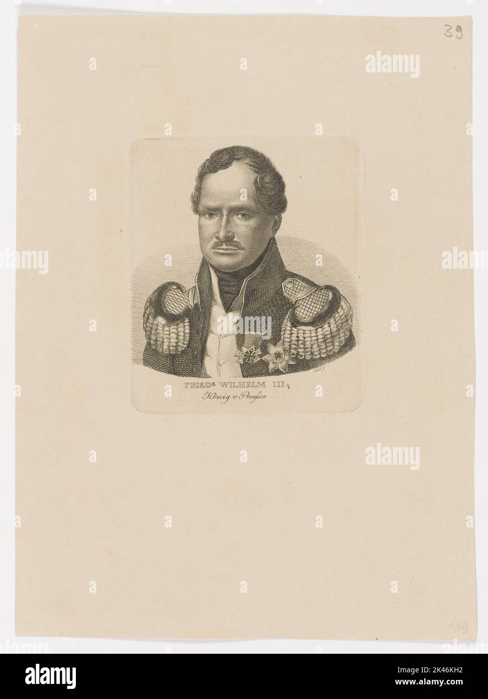 Portrait Friedr. Wilhelm III., King v. Prussia Stock Photo - Alamy