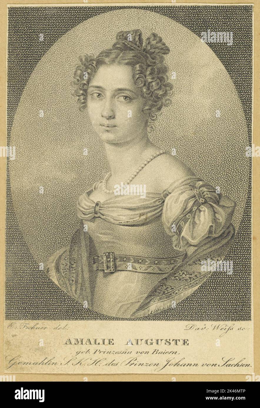 Portrait of the Amalie Auguste, born Princess of Baiern Stock Photo - Alamy