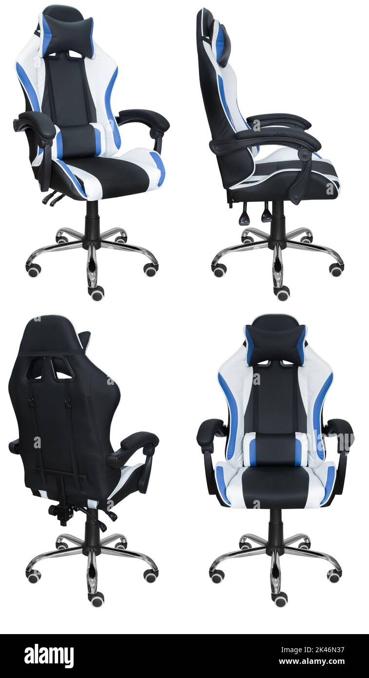 Gaming computer chair with adjustment. Isolated on a white background ...
