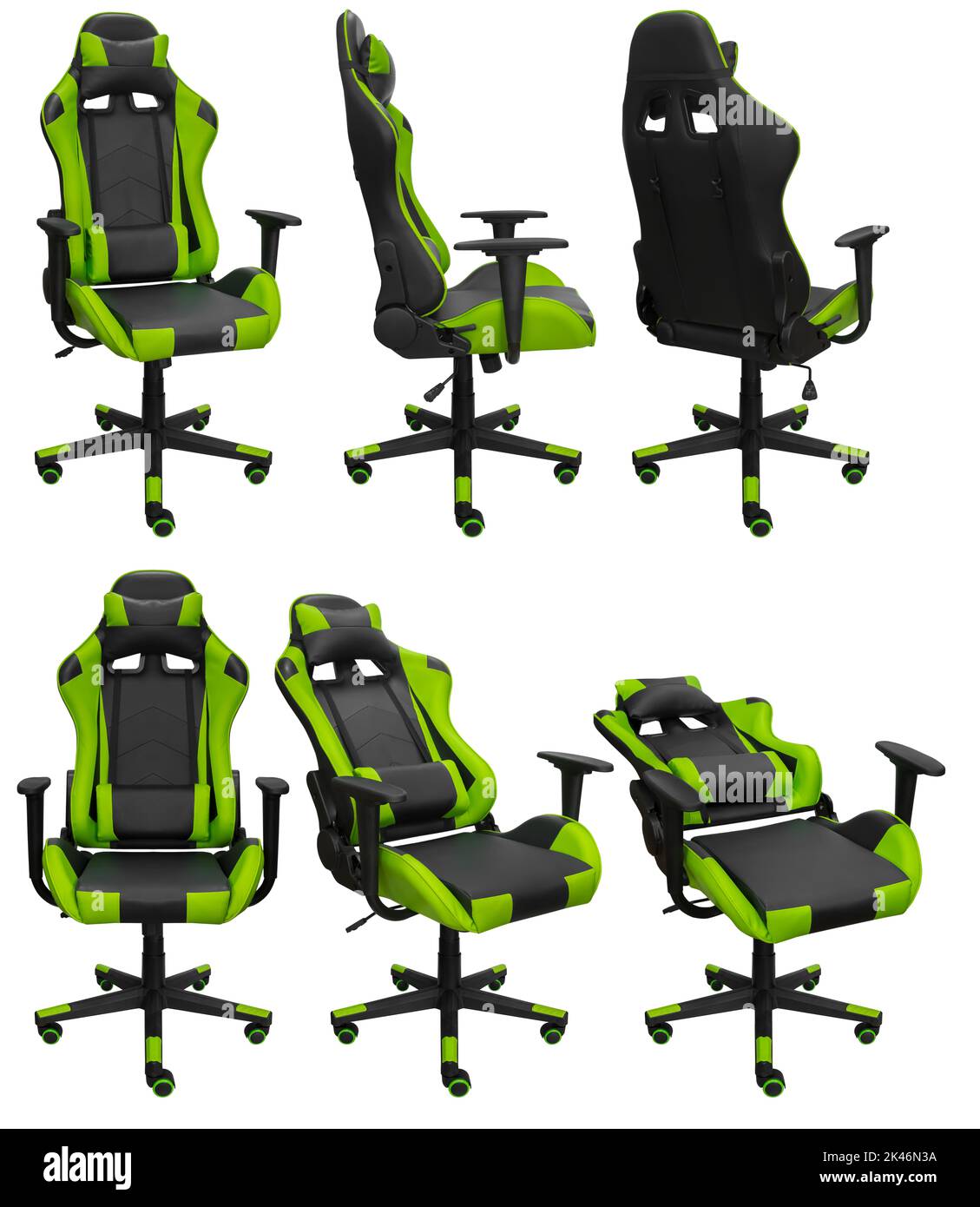 Gaming computer chair with adjustment. Isolated on a white background ...