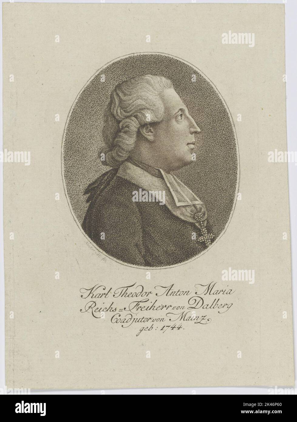 Portrait of Karl Theodor Anton Maria Reichs-Freiherr von Dalberg Stock ...