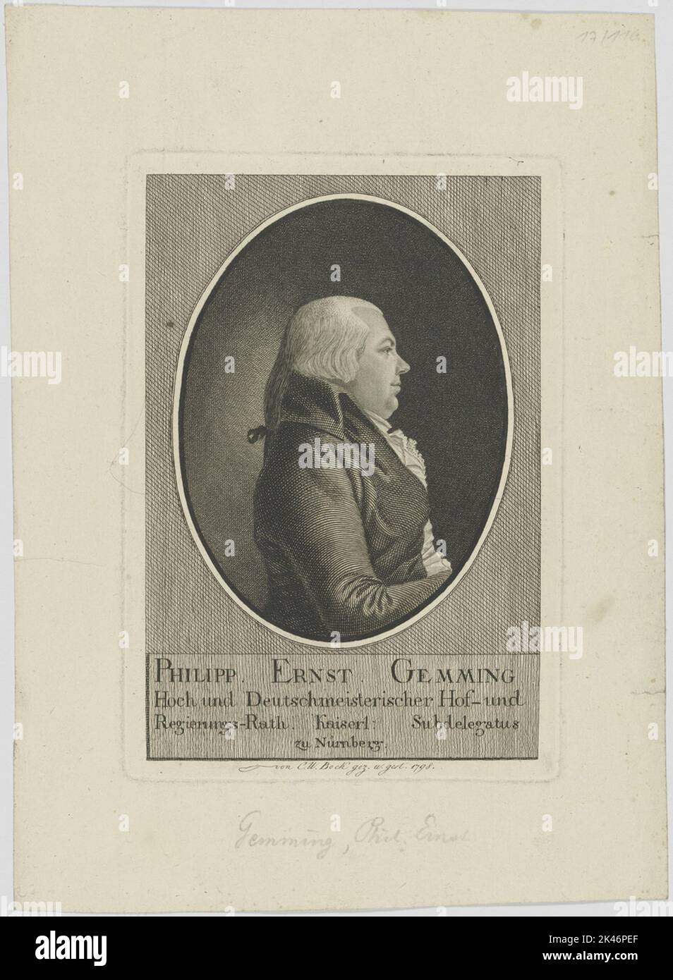 Portrait of Philipp Ernst Gemming Stock Photo - Alamy