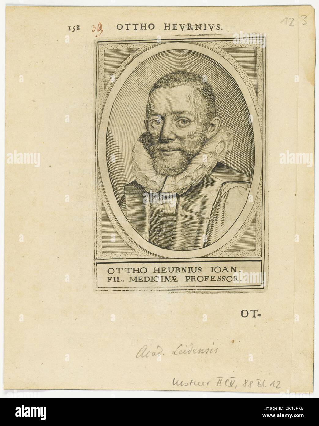 Portrait of Otto Heurnius Stock Photo - Alamy