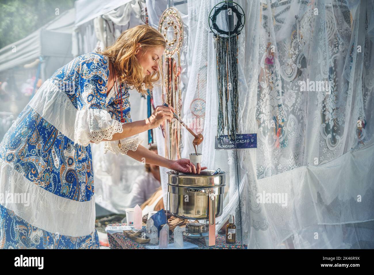 Cacao ceremony, heart opening medicine. Shaman ceremony space Stock ...