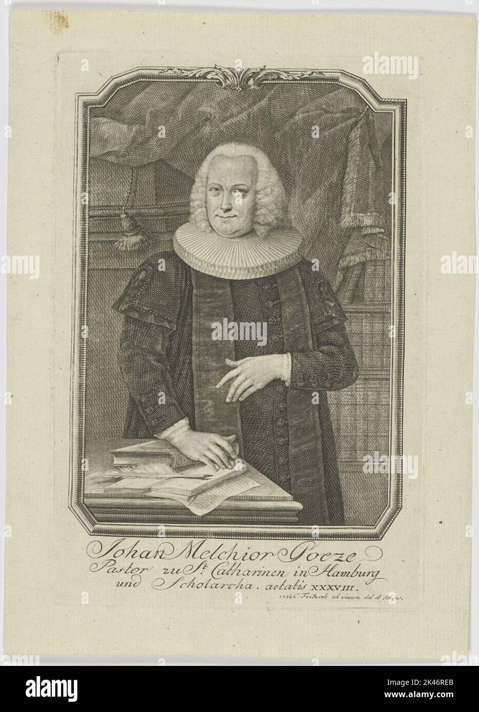 Portrait of Johan Melchior Goeze Stock Photo - Alamy