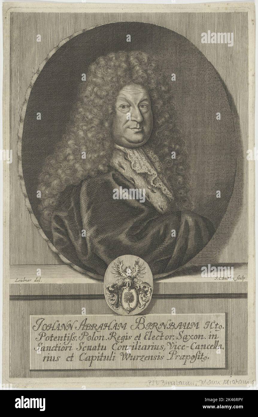 Portrait of Johann Abraham Birnbaum Stock Photo - Alamy