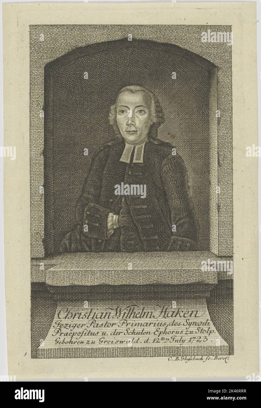 Portrait of Christian Wilhelm Hook Stock Photo - Alamy