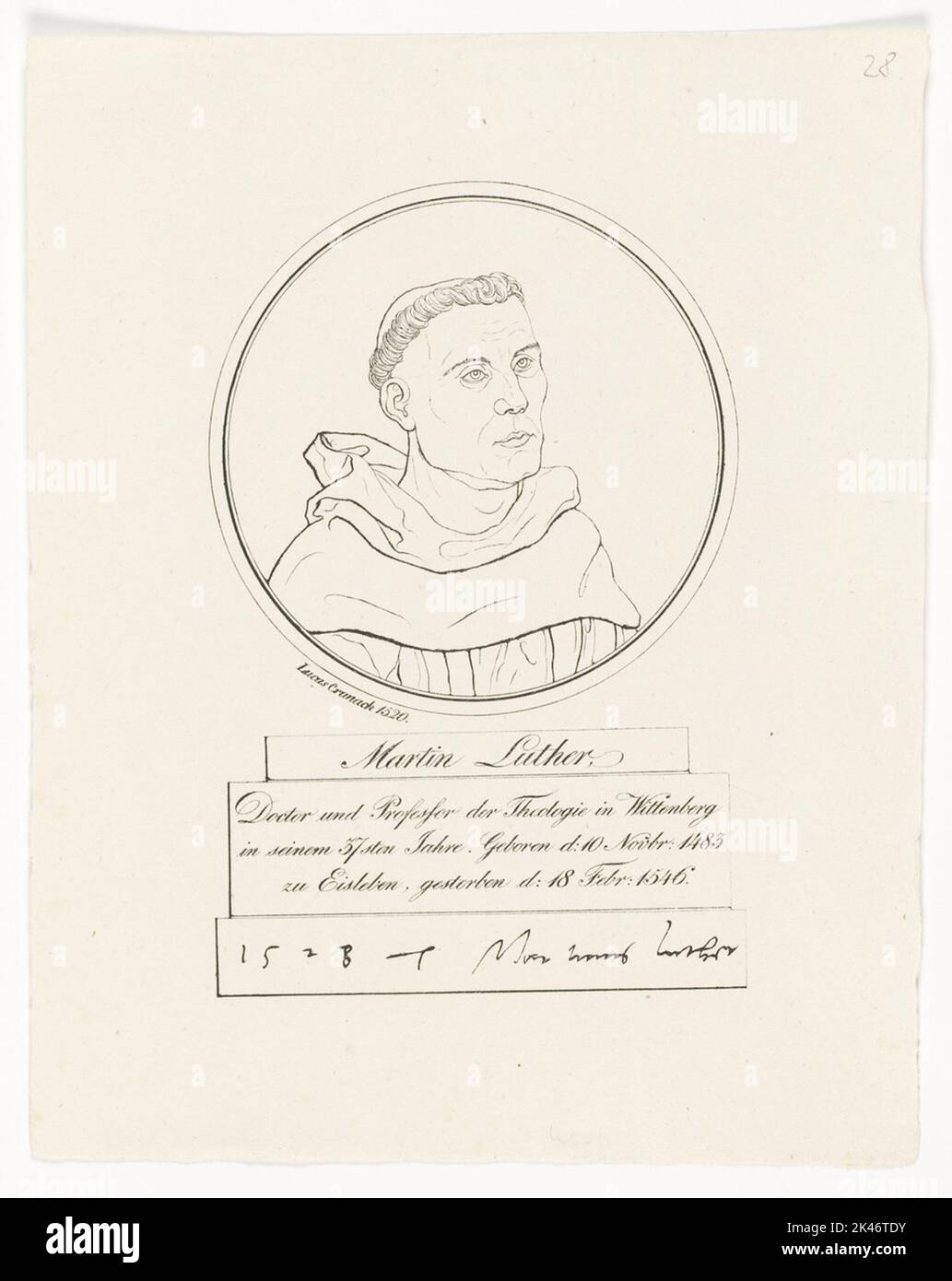 Portrait of Martin Luther Stock Photo - Alamy