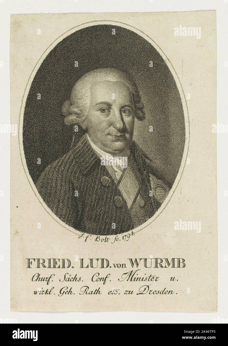 Portrait of Fried. Lud. from Wurmb Stock Photo - Alamy