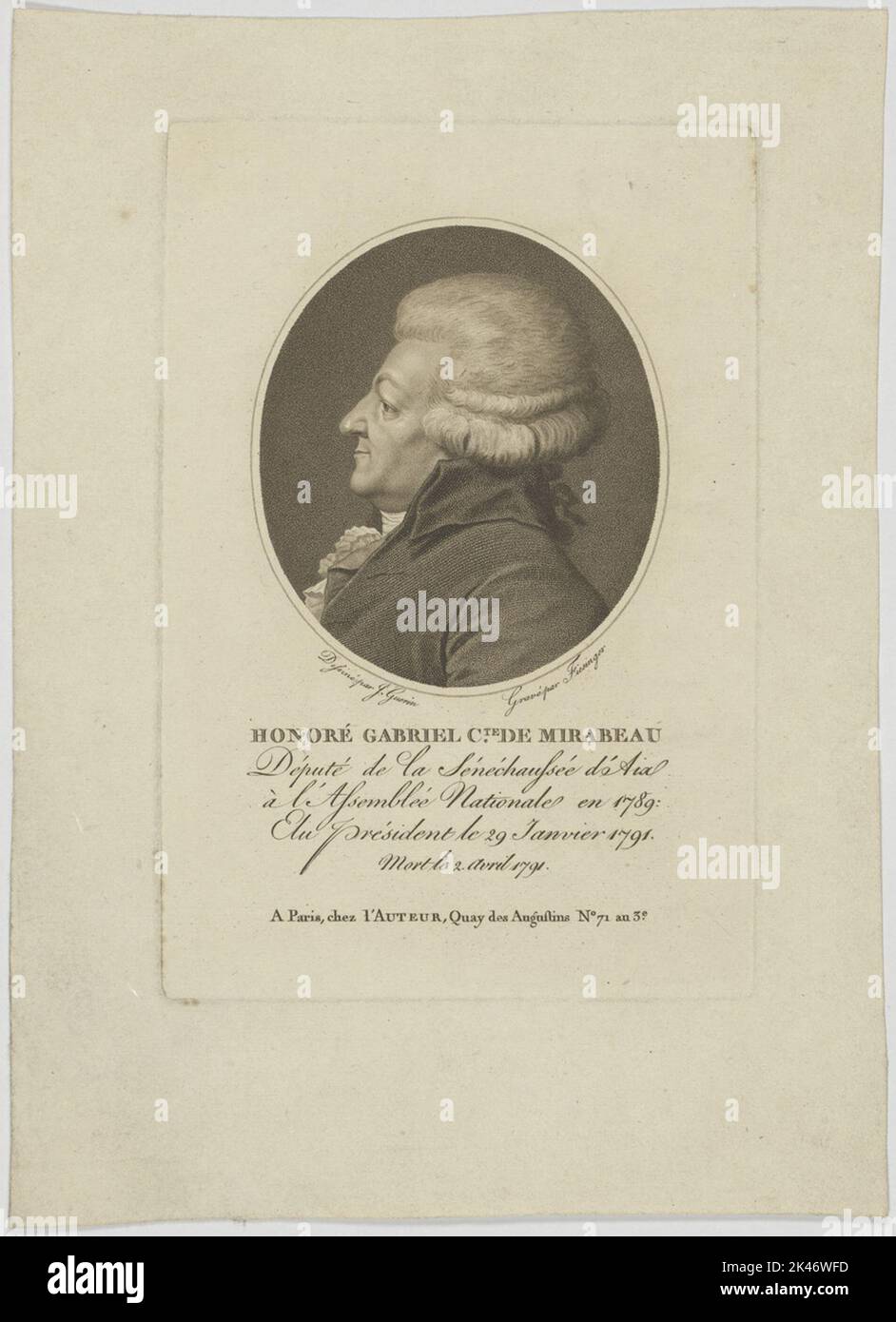 Bildnis of the Honoré Gabriel de Mirabeau Stock Photo - Alamy