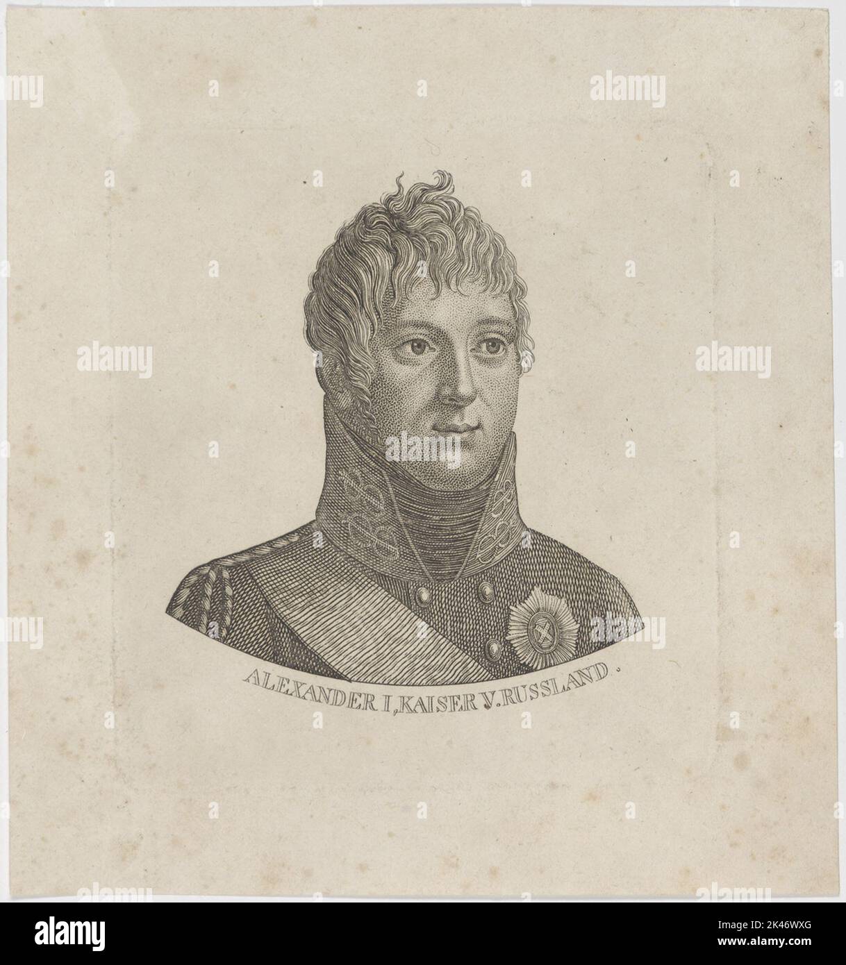 Portrait of Alexander I, Kaiser v. Russia Stock Photo - Alamy