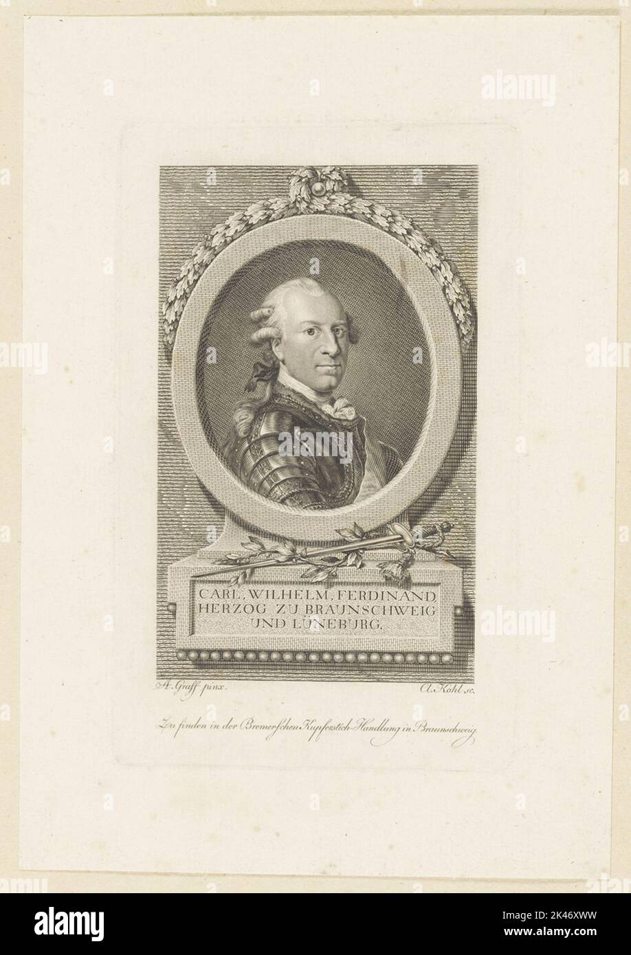 Portrait of Carl Wilhelm Ferdinand Herzog zu Braunschweig and Lüneburg ...