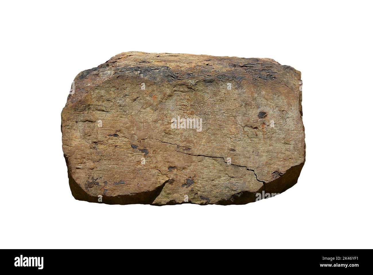 Rock isolated on white background Stock Photo - Alamy
