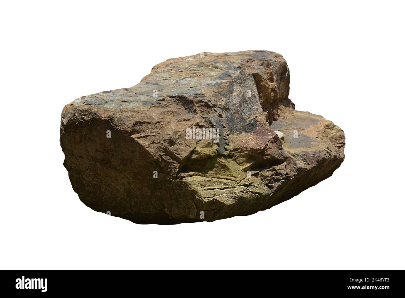 Rock isolated on white background Stock Photo - Alamy