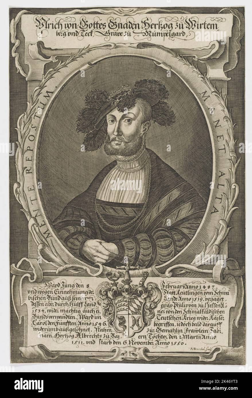 Portrait of Ulrich, Hertzog zu Wirtemberg and Teck, Grave zu ...