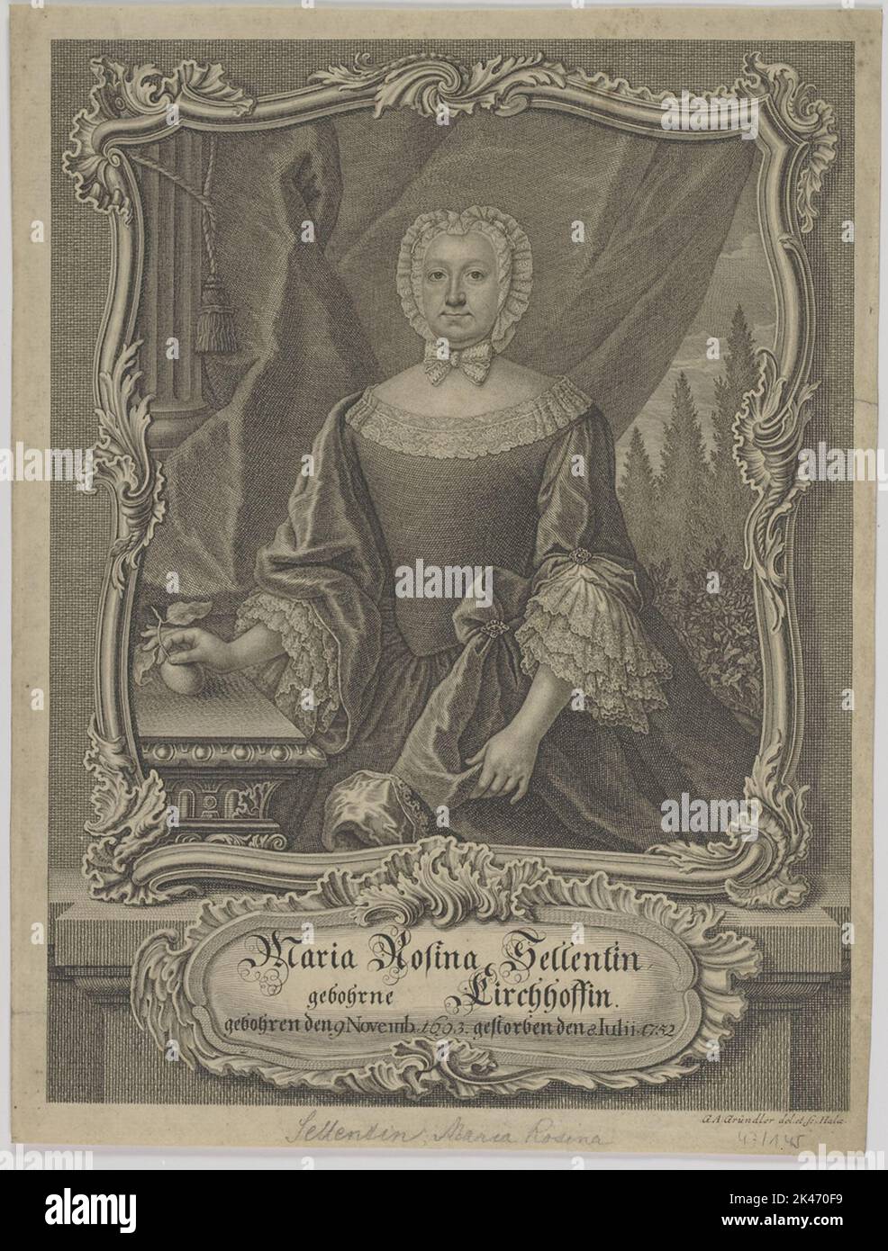 Portrait of Maria Rosina Sellenin Stock Photo - Alamy