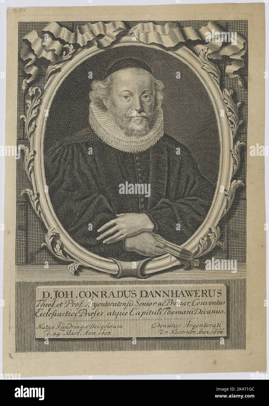 Portrait of Joh. Conradus Dannhawerus Stock Photo - Alamy