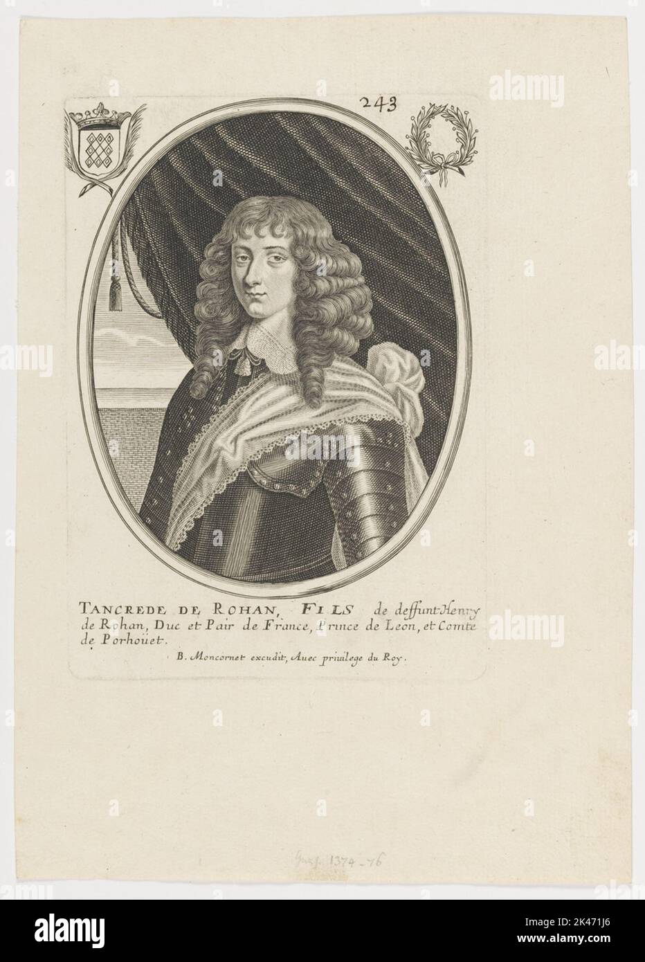 Portrait of the Tancrede de Rohan Stock Photo - Alamy