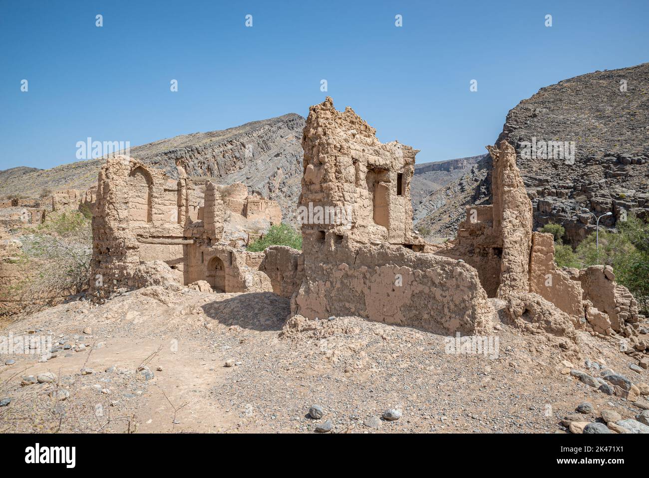 Abandoned mud village of Tanuf, Oman Stock Photo - Alamy