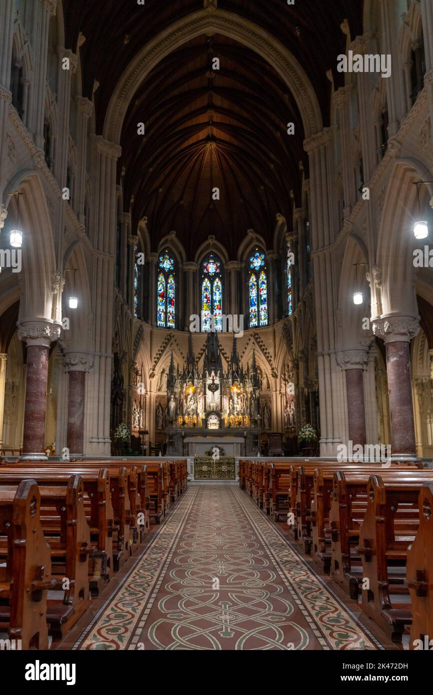 Cobh, Ireland - 15 August, 2022: vertical view of the central nave and ...