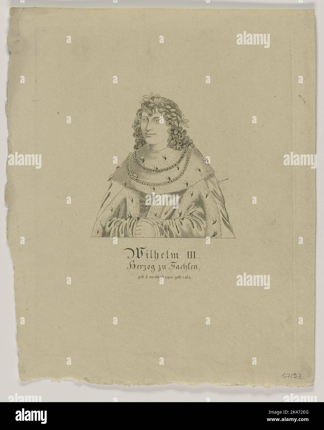 Portrait of Wilhelm III. Duke of Saxony Stock Photo - Alamy