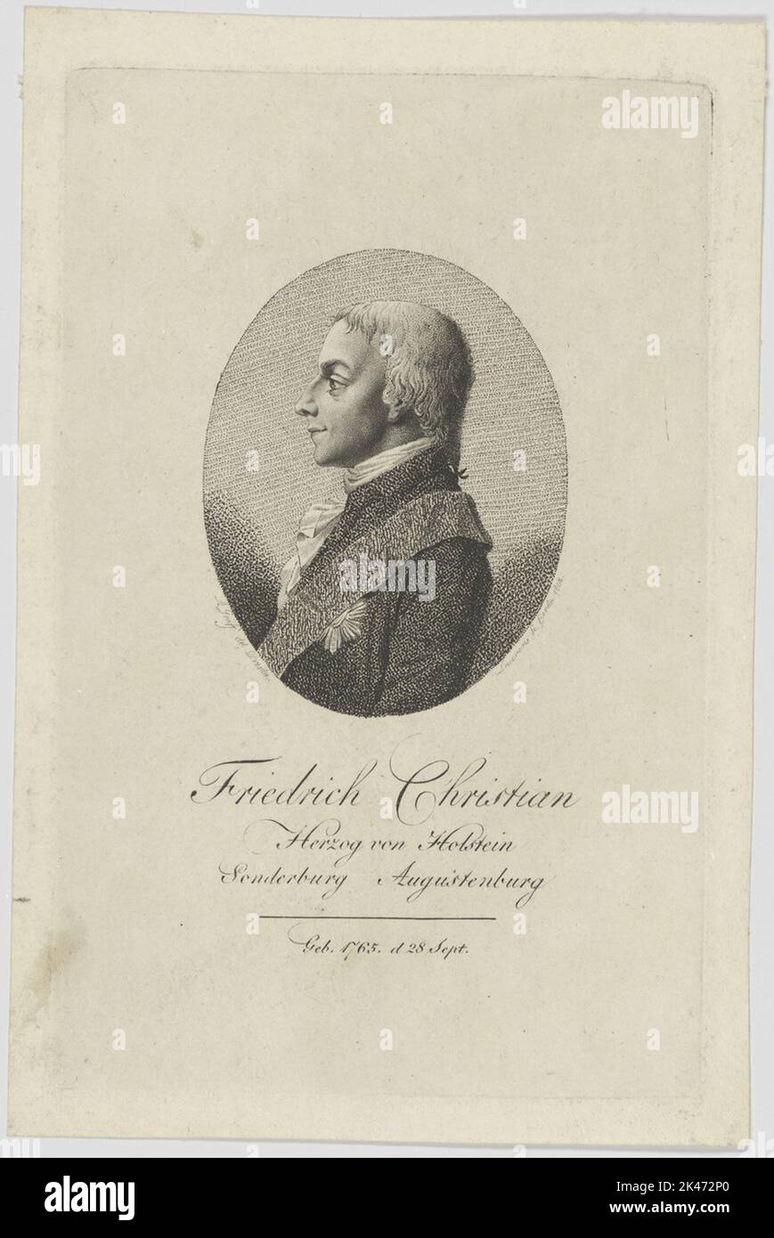 Portrait of Friedrich Christian, Herzog von Holstein, Sonderburg ...