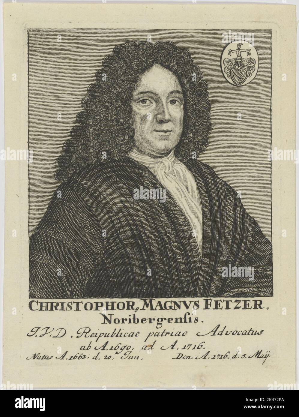 Portrait of Christophorus MagnVs Fetzer Stock Photo - Alamy