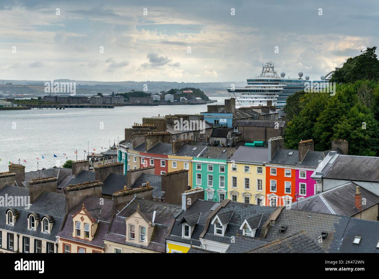 Cobh, Ireland - 15 August, 2022: colorful houses in downtown Cobh with ...